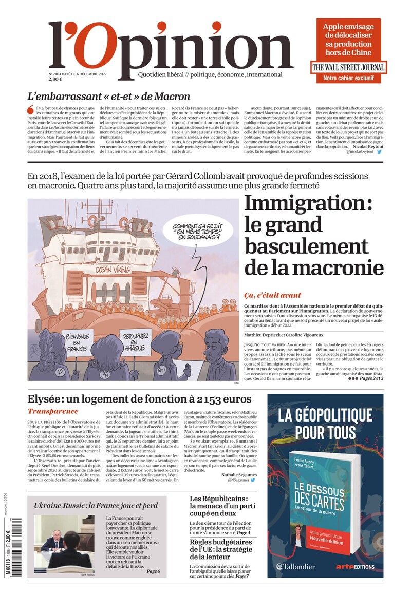 Les Unes du jour : Immigration, le flou de la réforme attise les ...